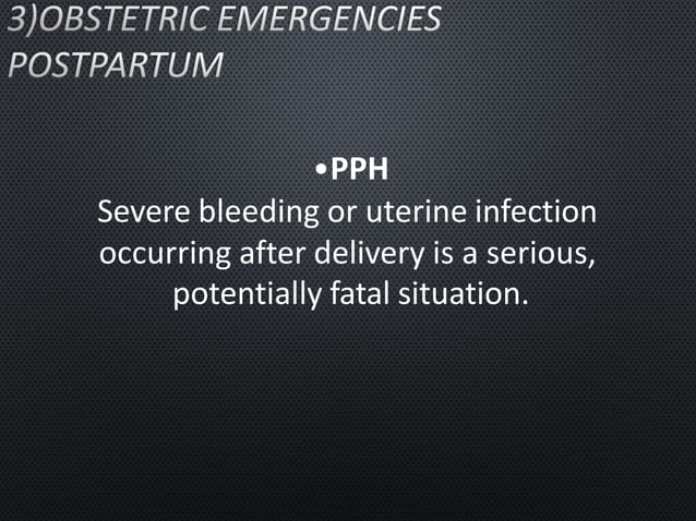 Obstetrical Emergency & Management.pptx | Pregnancy | Reproductive Health