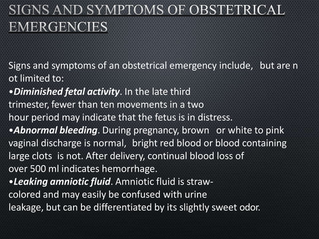 Obstetrical Emergency & Management.pptx | Pregnancy | Reproductive Health