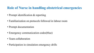 Obstetrical emergency & nsg management | PPTX