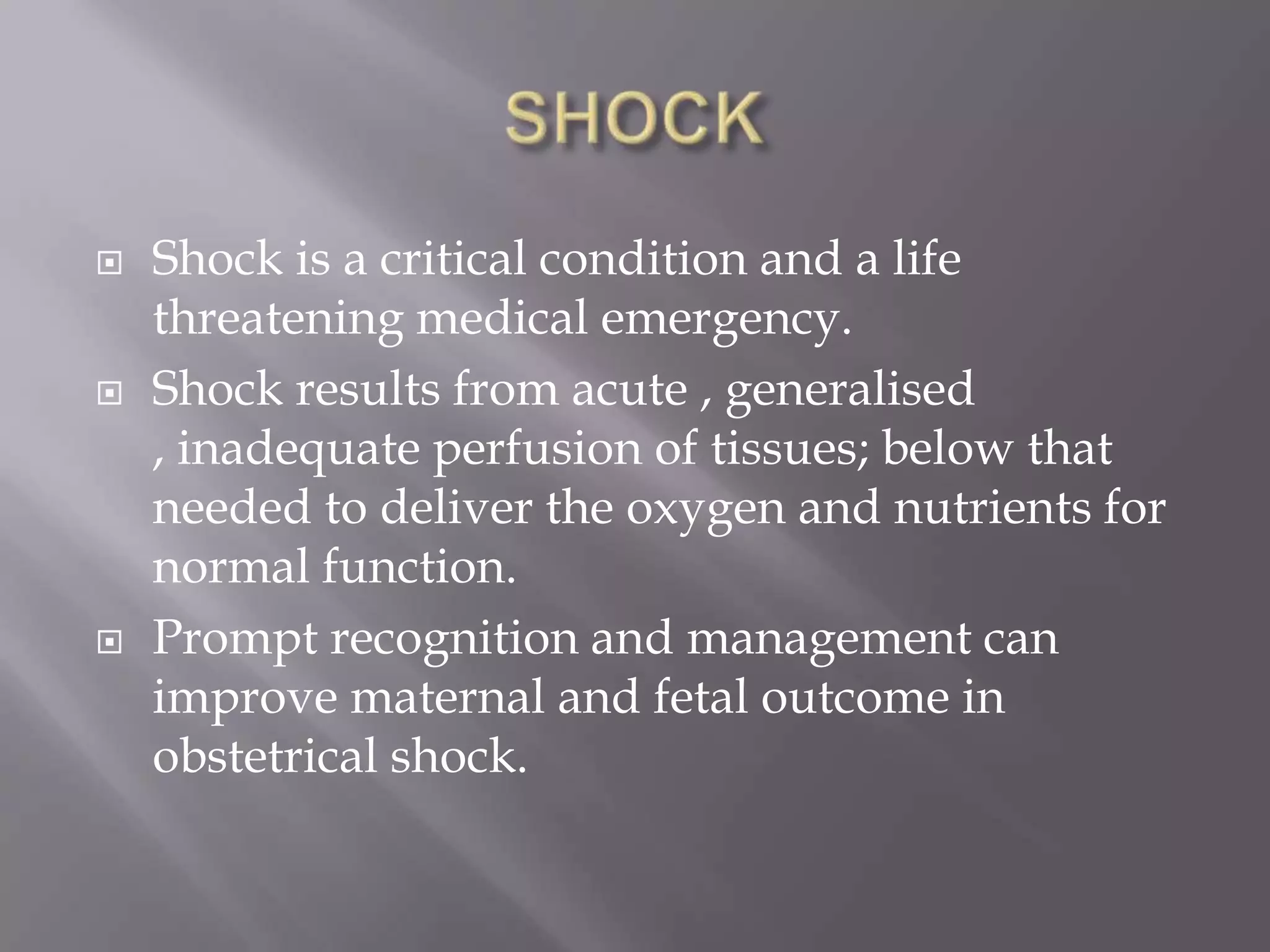 Obstetrical shock | PPTX
