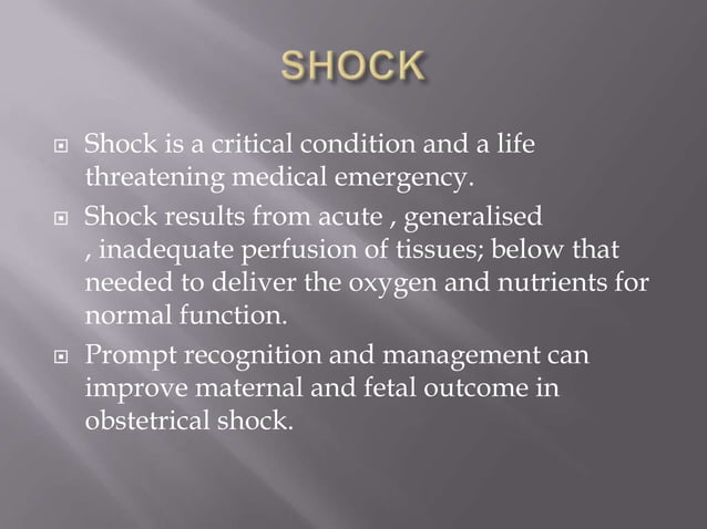 Obstetrical shock | PPTX