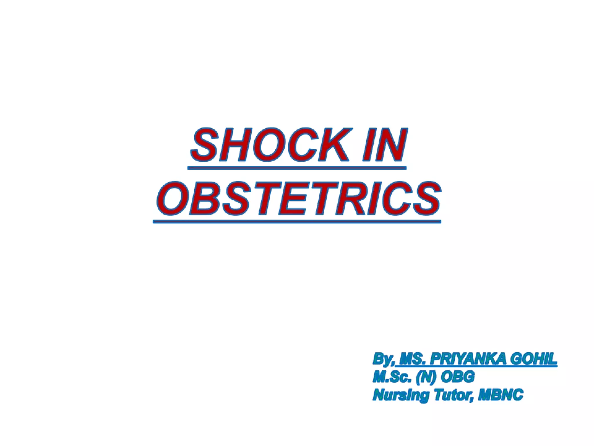Obstetrical shock | PPT