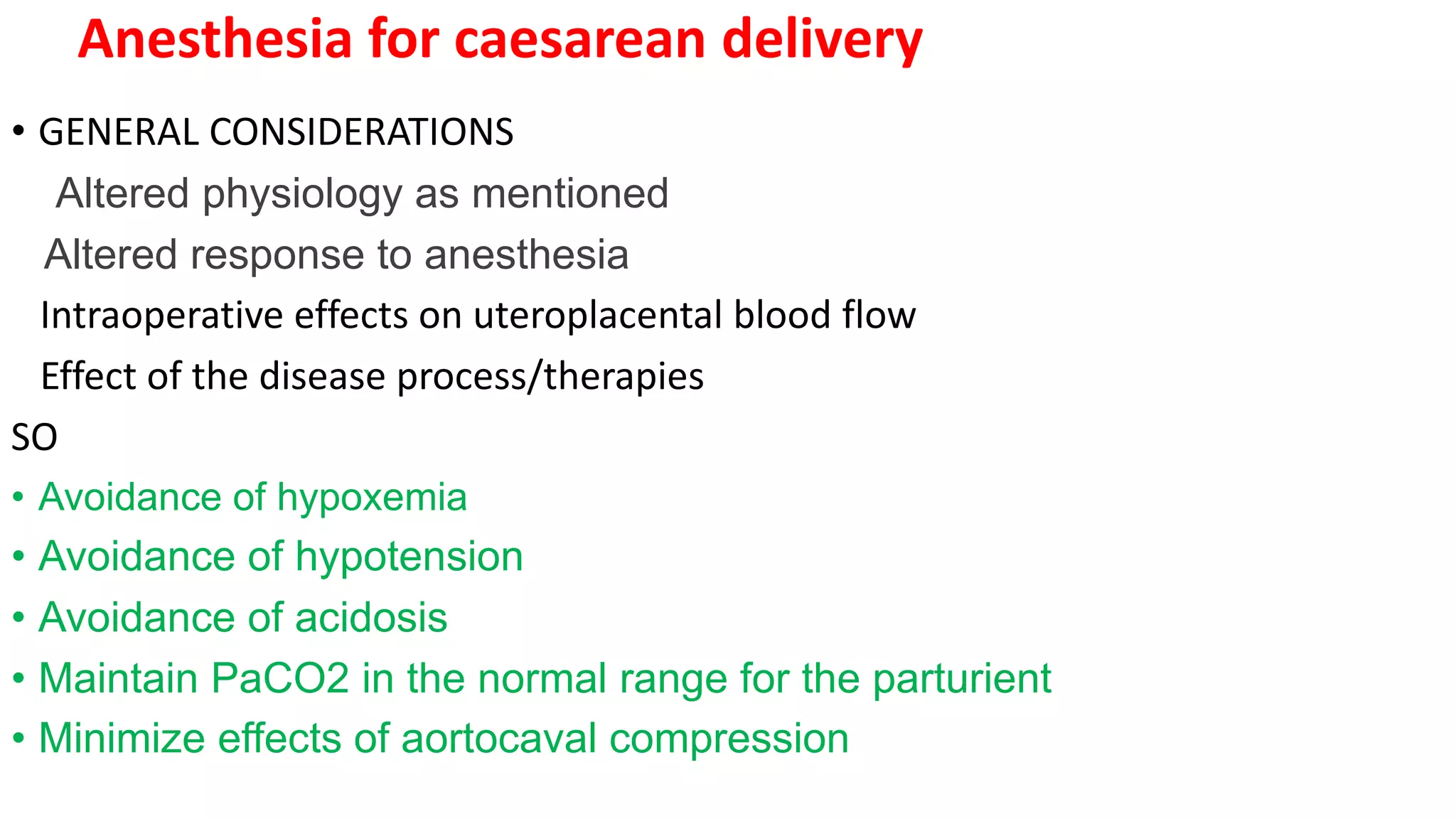 Obstetric anaesthesia | PPTX