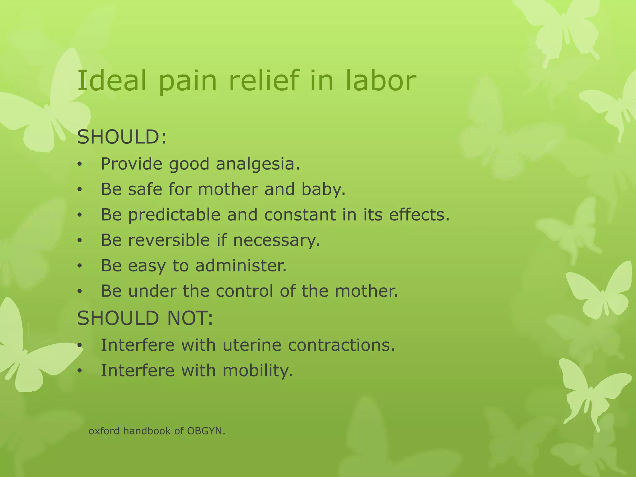 Obstetric anaesthesia and analgesia | PPTX