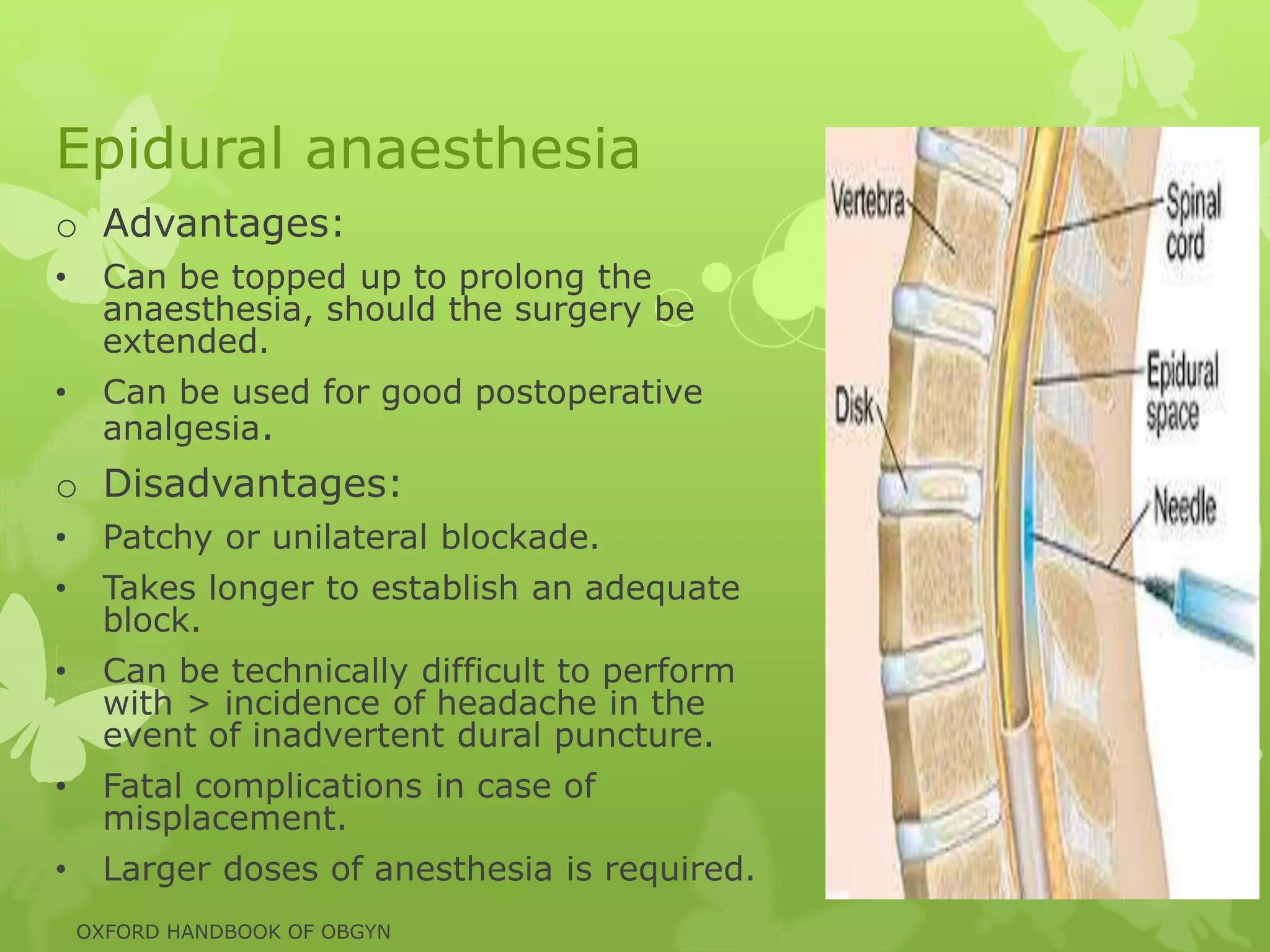 Obstetric anaesthesia and analgesia | PPTX