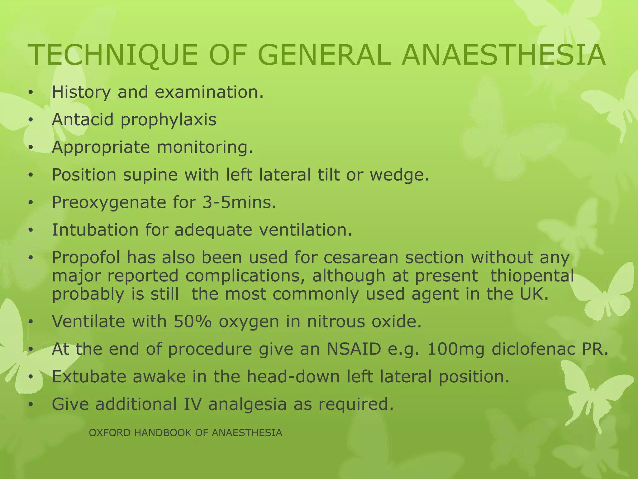 Obstetric anaesthesia and analgesia | PPTX