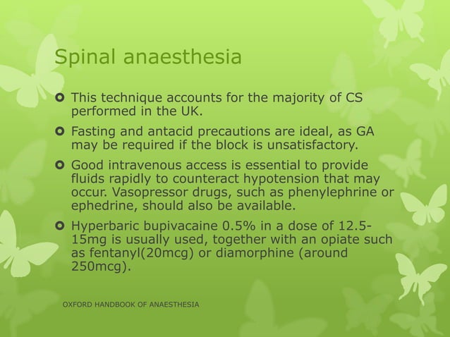 Obstetric anaesthesia and analgesia | PPTX