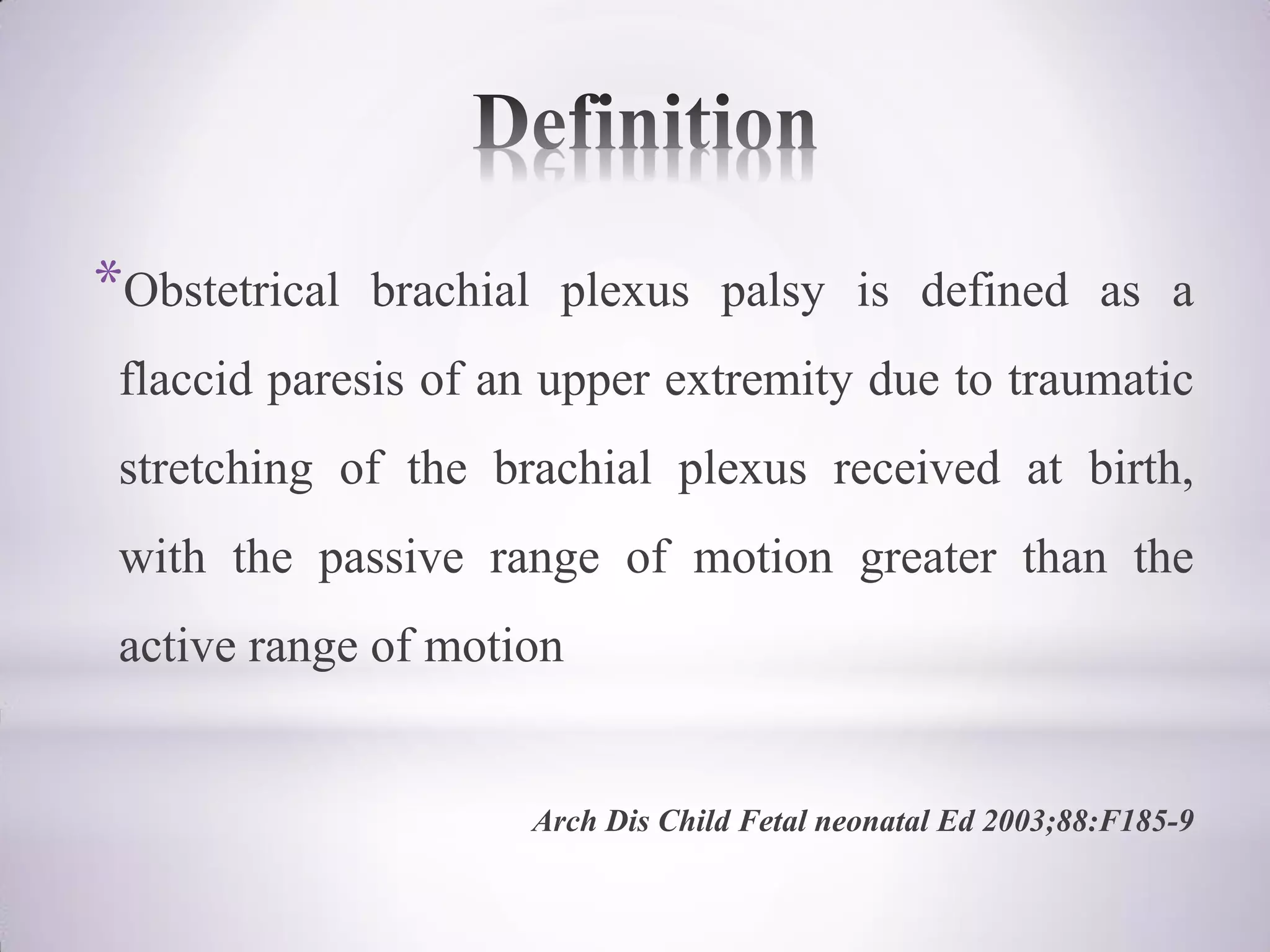 Obstetric brachial plexus injury (OBPI) | PDF