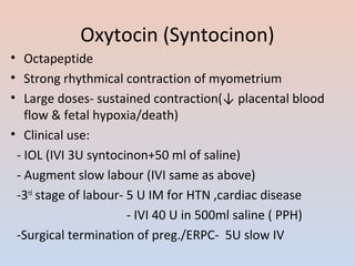 COMMON Drugs used in obstetric emergencies | PPT