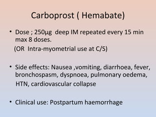 COMMON Drugs used in obstetric emergencies | PPT