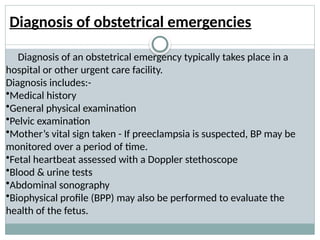 Obstetric Emergency and their management | PPTX