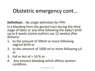 Obstetric emergency part 2 | PPTX