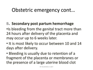 Obstetric emergency part 2 | PPTX