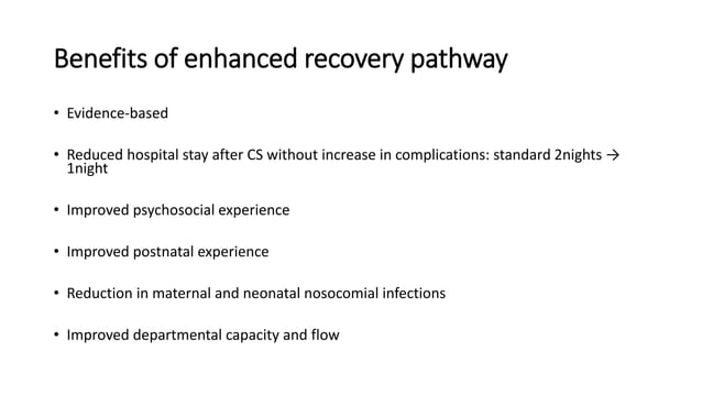 Obstetric enhanced recovery | PPTX | Pregnancy | Reproductive Health