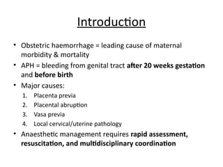 Obstetric hemorrhage emergency -presentation | PPTX