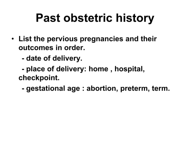 Obstetric+history+and+examination | PPT | Infertility | Reproductive Health