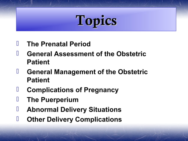 Obstetrics | PPT