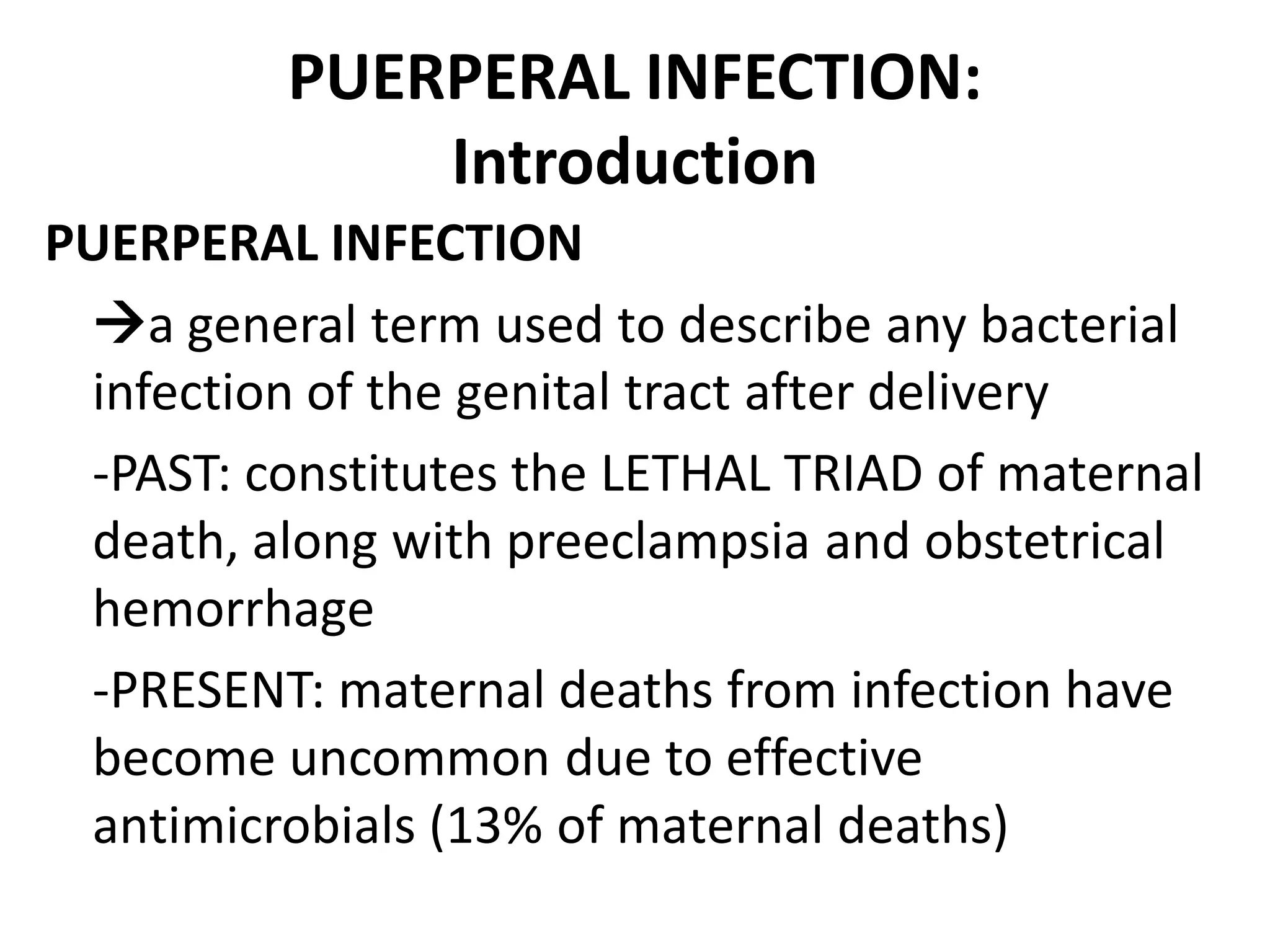 OBSTETRICS - Puerperal Infection | PDF