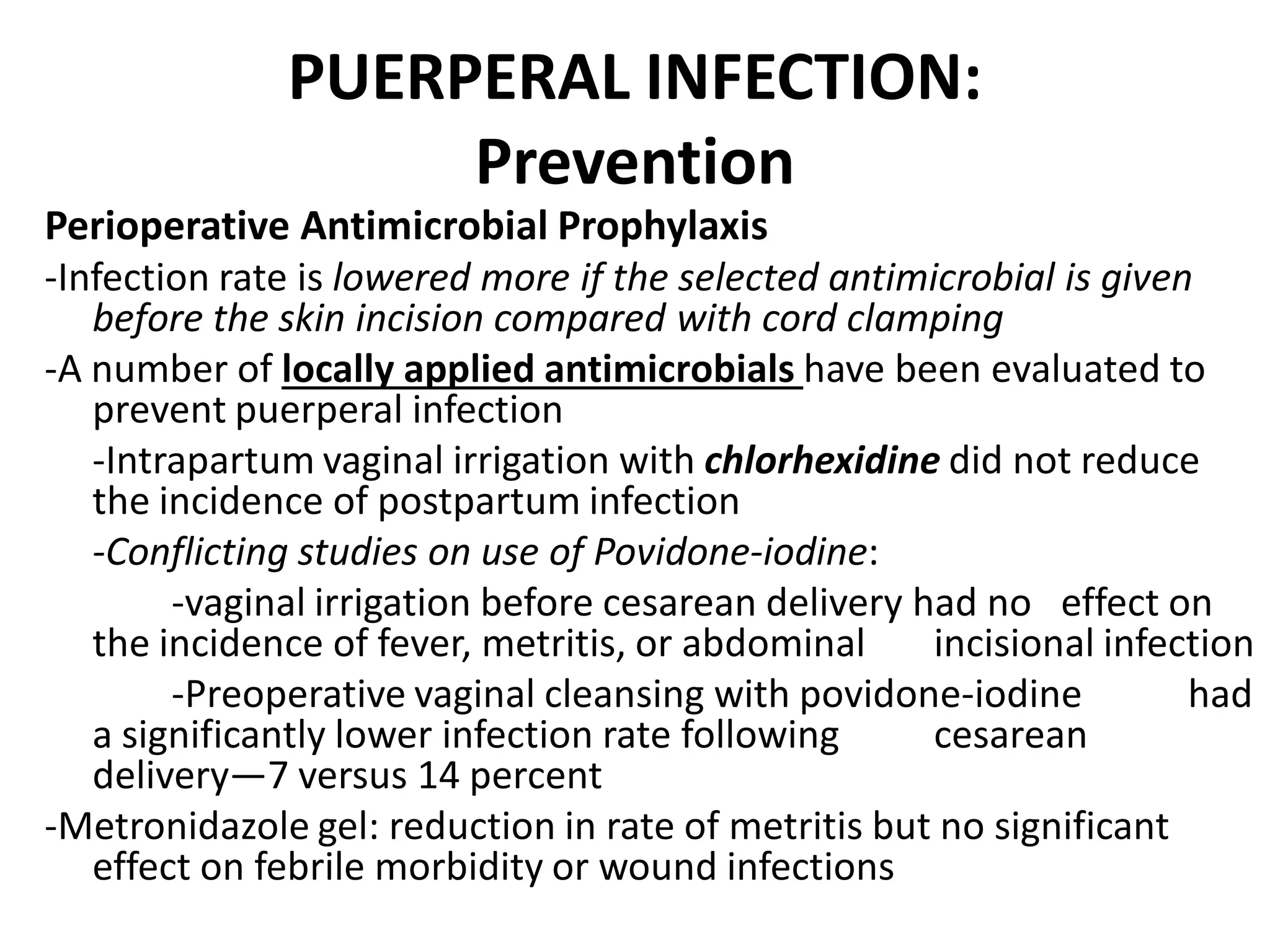 OBSTETRICS - Puerperal Infection | PDF