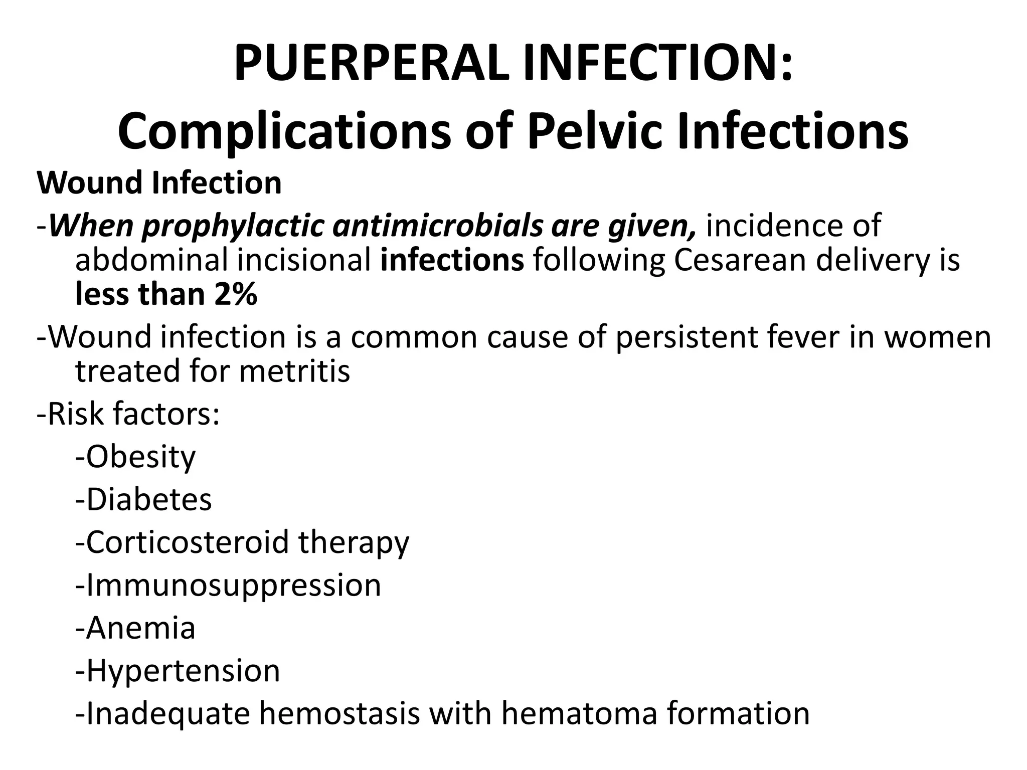 OBSTETRICS - Puerperal Infection | PDF
