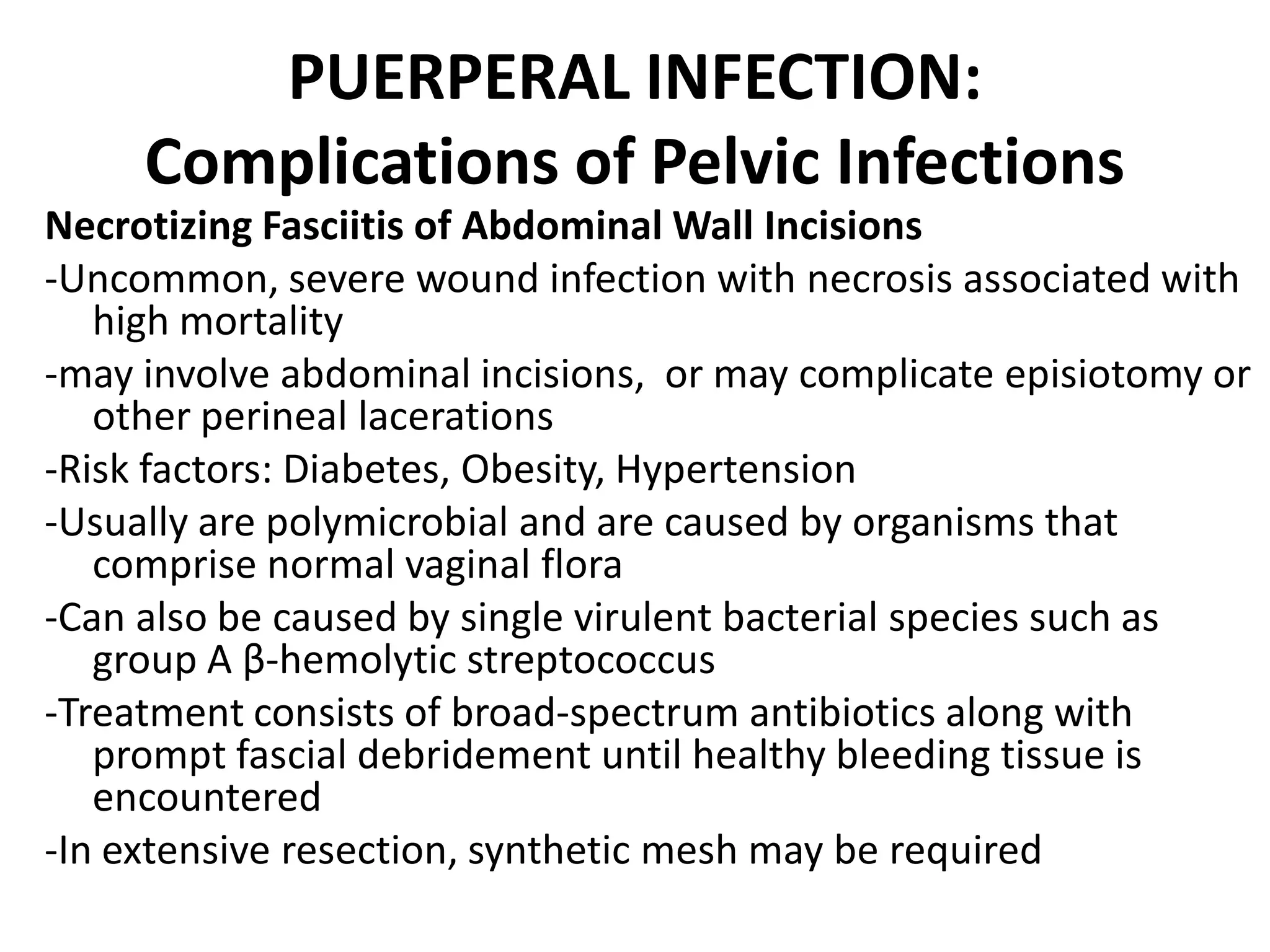 OBSTETRICS - Puerperal Infection | PDF