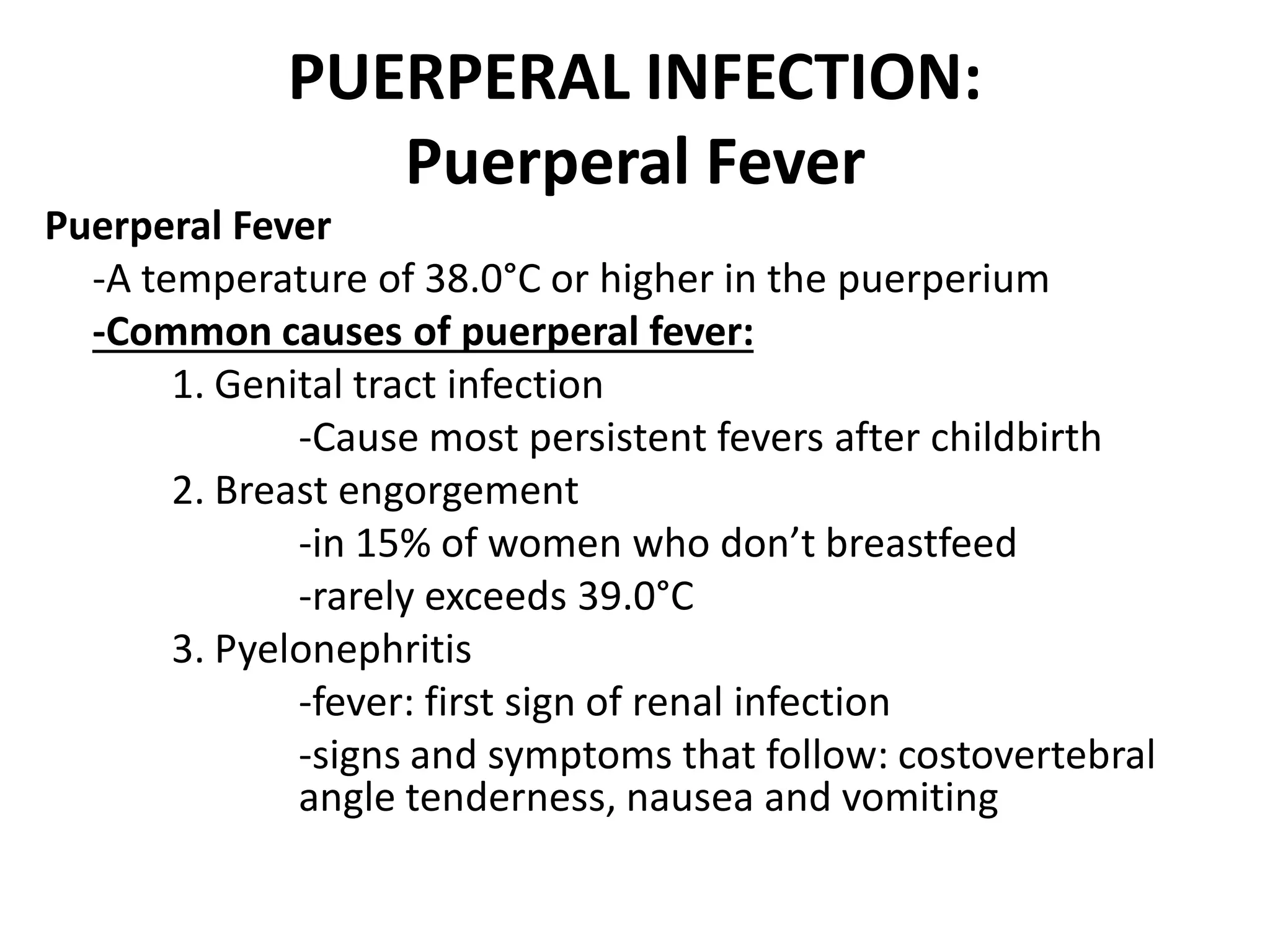 OBSTETRICS - Puerperal Infection | PDF