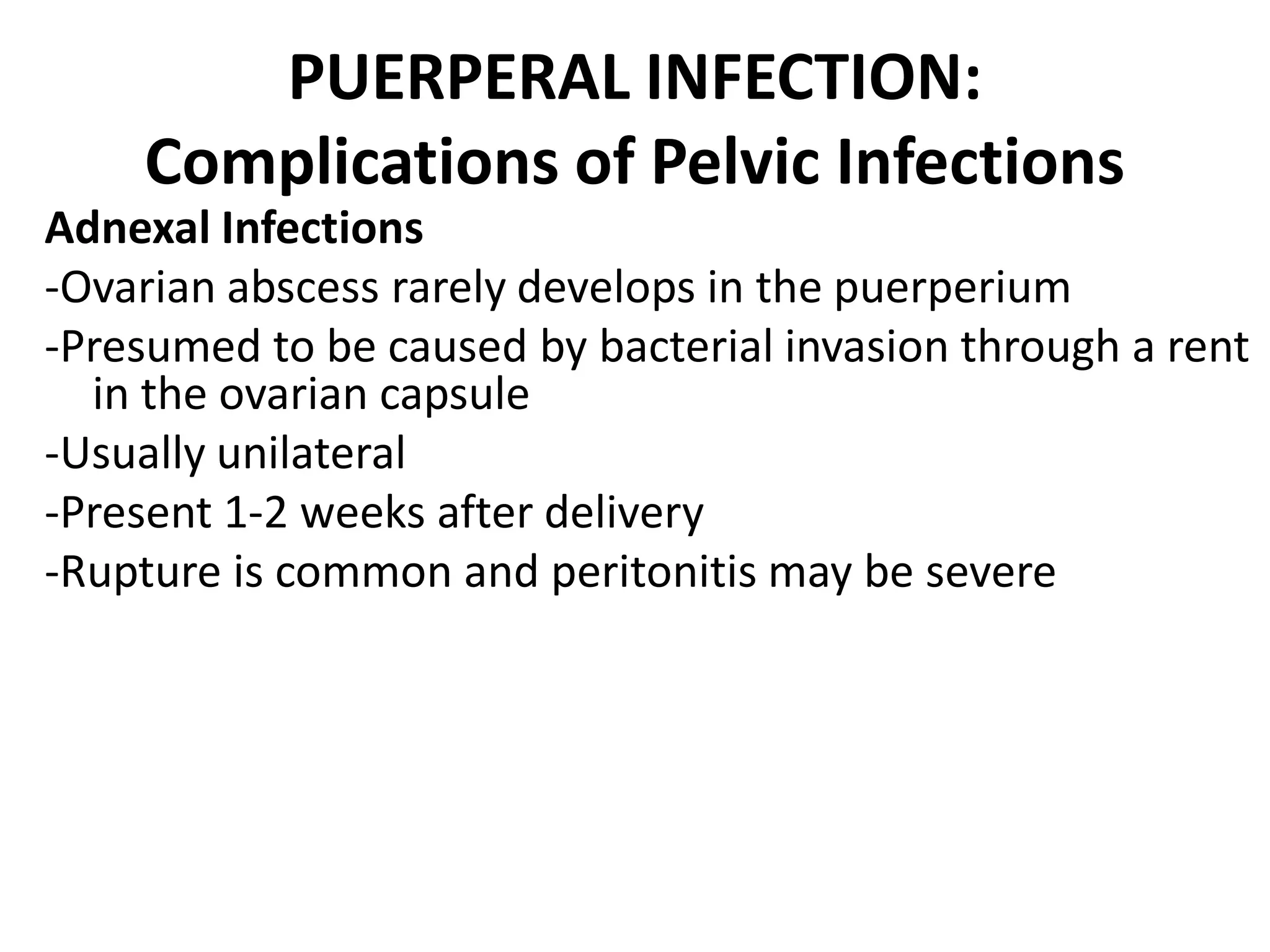 OBSTETRICS - Puerperal Infection | PDF