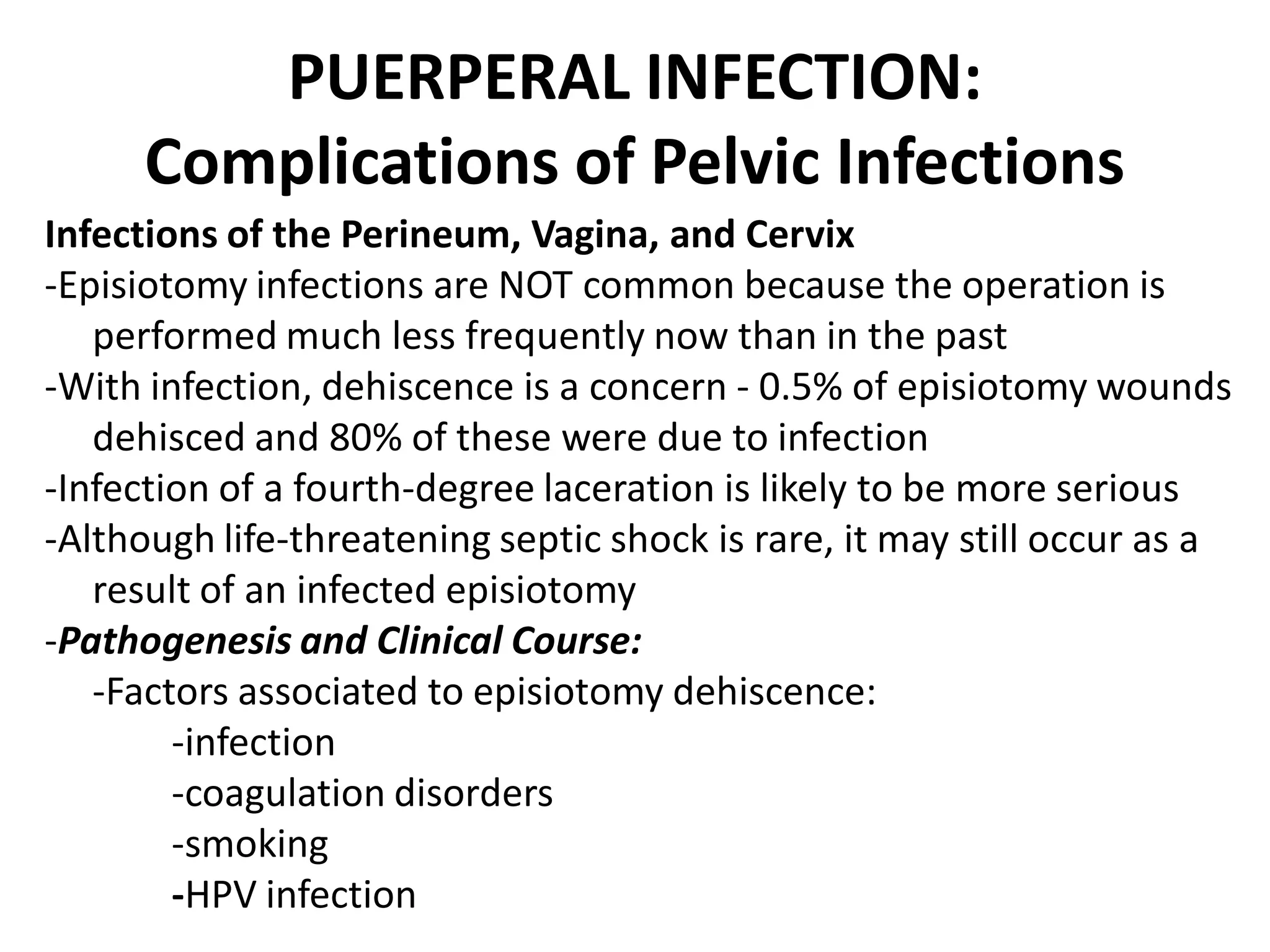 OBSTETRICS - Puerperal Infection | PDF