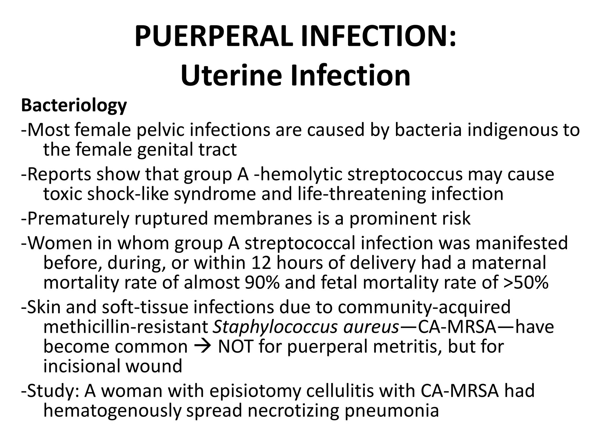 OBSTETRICS - Puerperal Infection | PDF