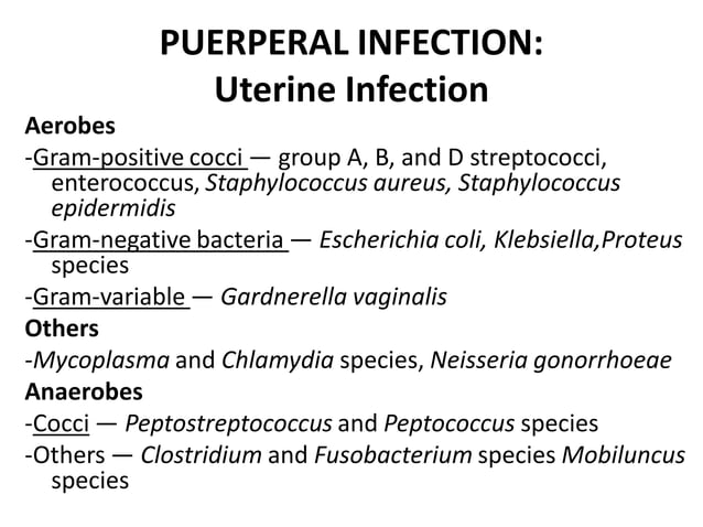 OBSTETRICS - Puerperal Infection