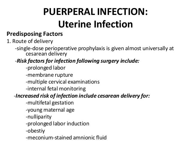 OBSTETRICS - Puerperal Infection