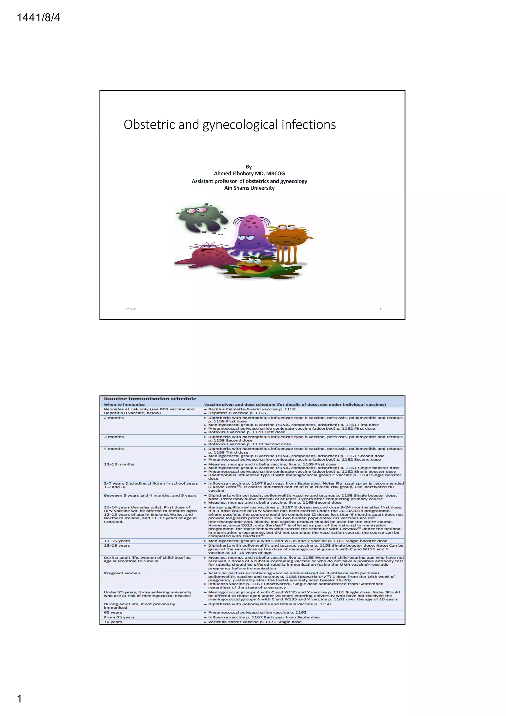 Obstetrics and gynaecology infections 2 | PDF