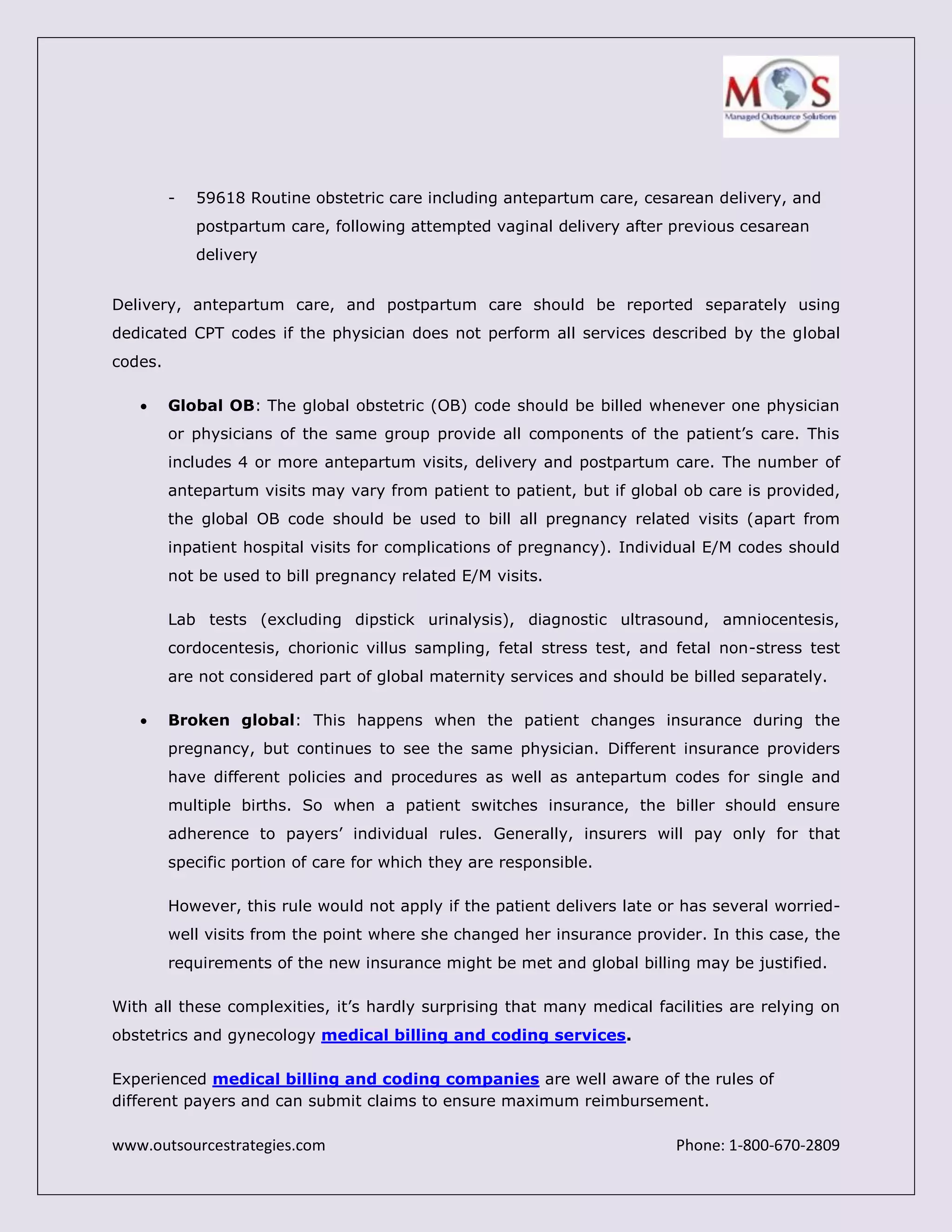 Obstetrics and Gynecology Medical Billing – Some Key Points | PDF