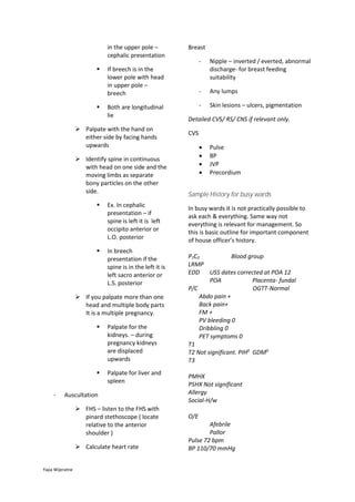 Obstetrics clinical interview | PDF