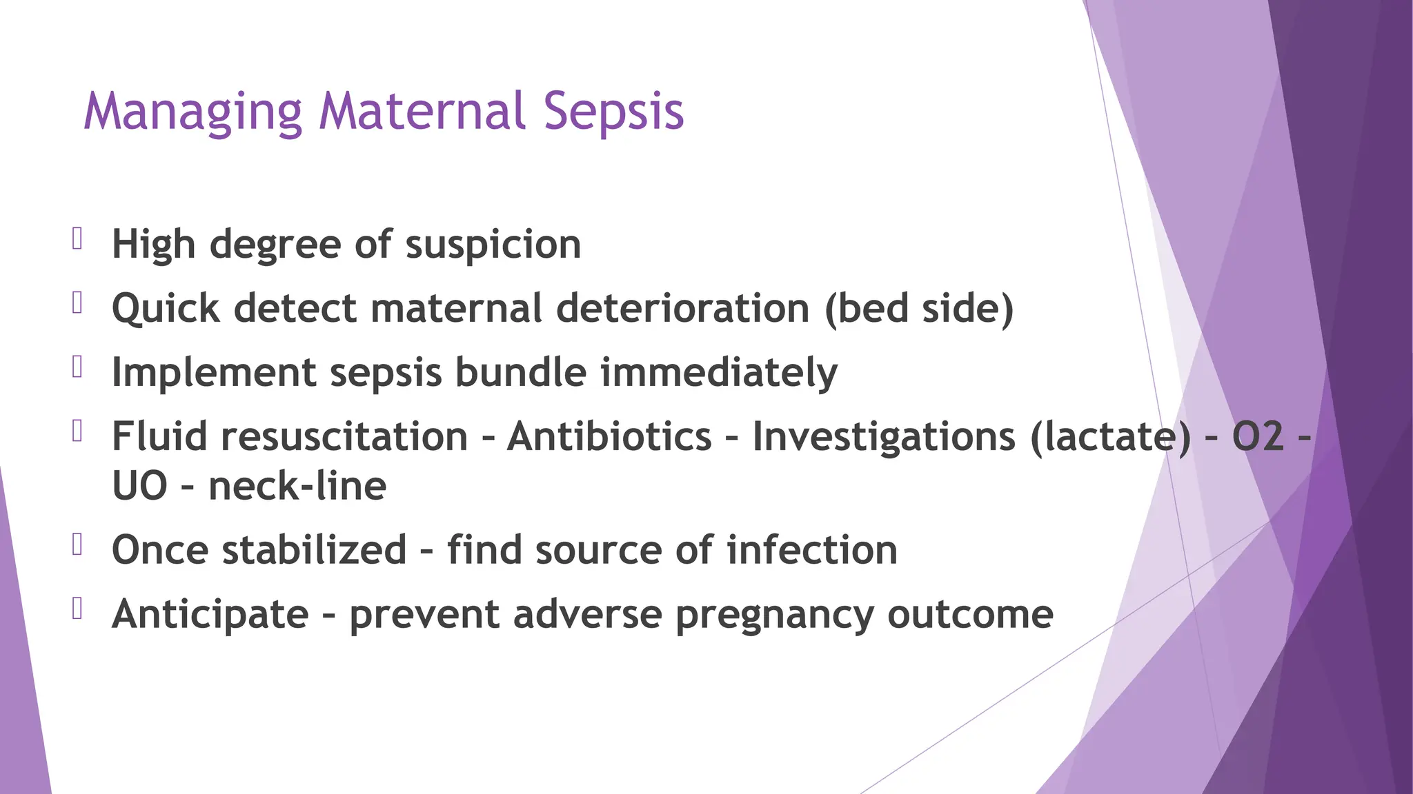 Obstetric sepsis presentation by Dr. ranjana khanna. | PPT