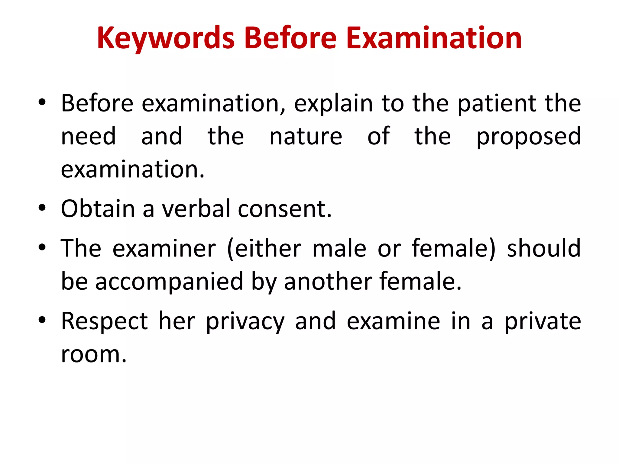 Obstetrics History taking/ Examination | PPTX