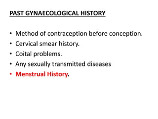 Obstetrics History taking/ Examination | PPTX