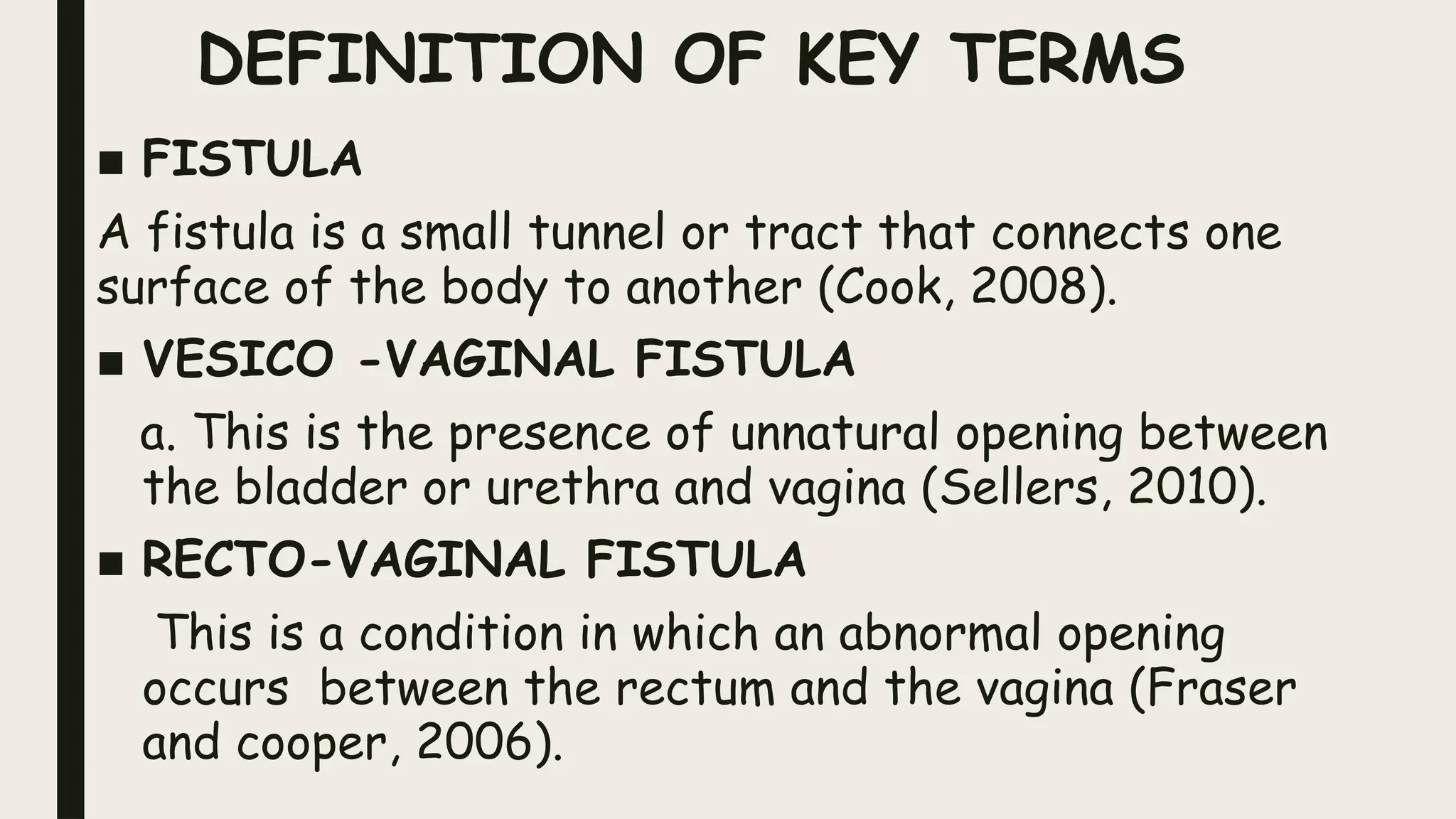 Obstetrics Fistulae A presentation by Sizwell Phiri | PPTX