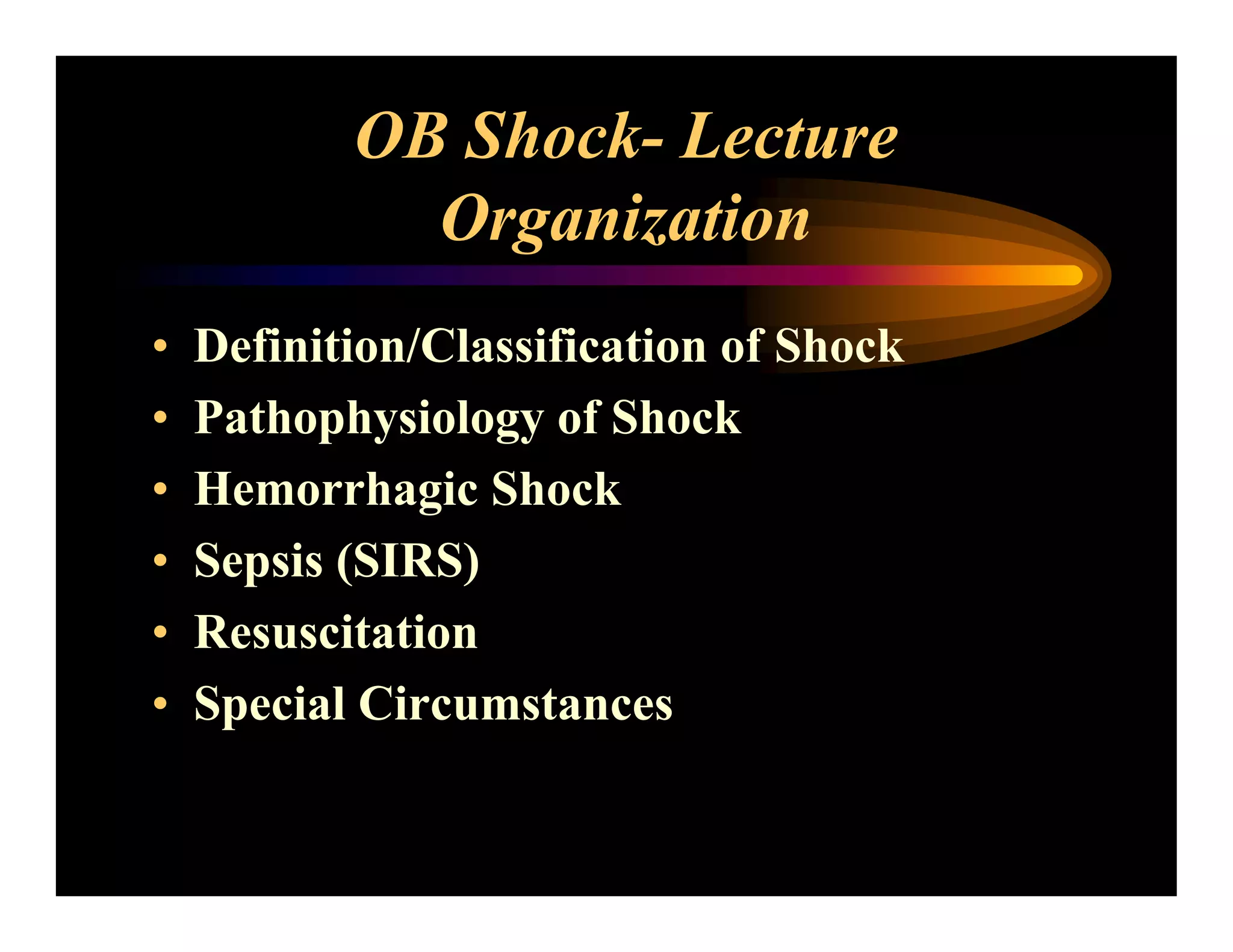Obstetric shock | PDF
