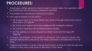 OBSTETRICS OPERATIONS presentation shows operative procedure | PPTX