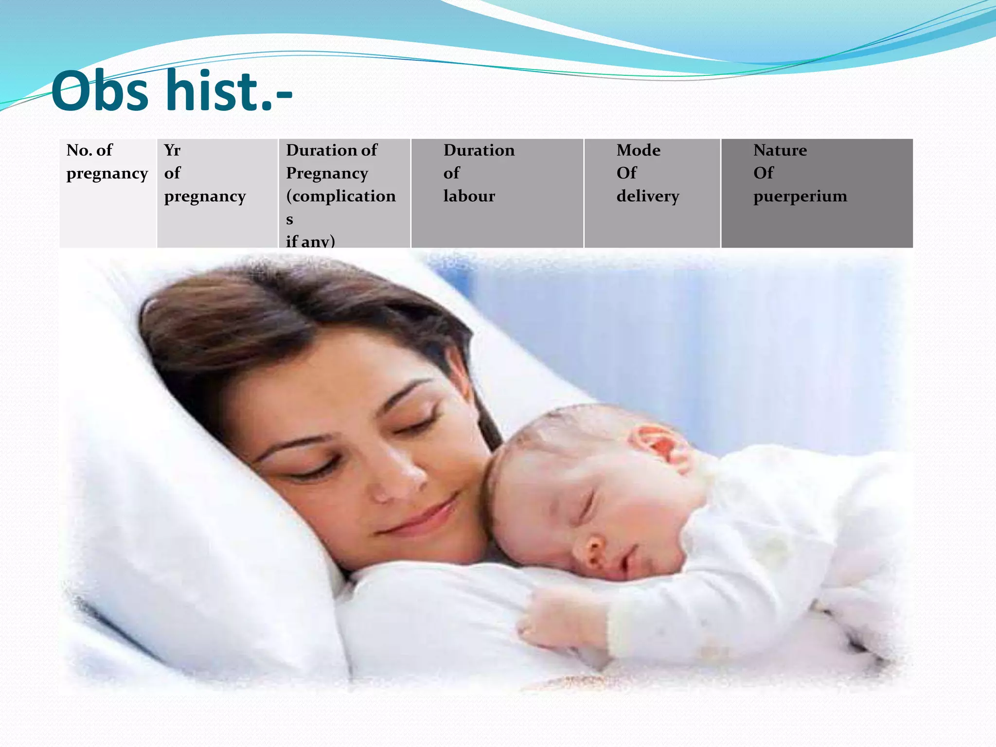 Obstetrics post op history taking | PPTX