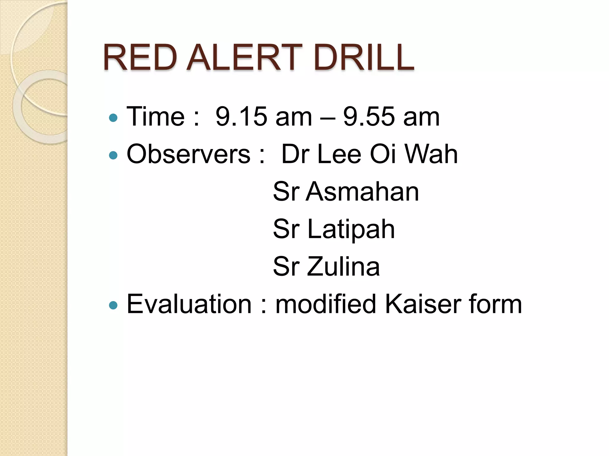 Obstetrics red alert drill | PPTX