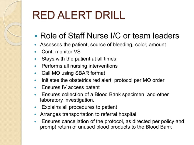 Obstetrics red alert drill | PPTX | Pregnancy | Reproductive Health