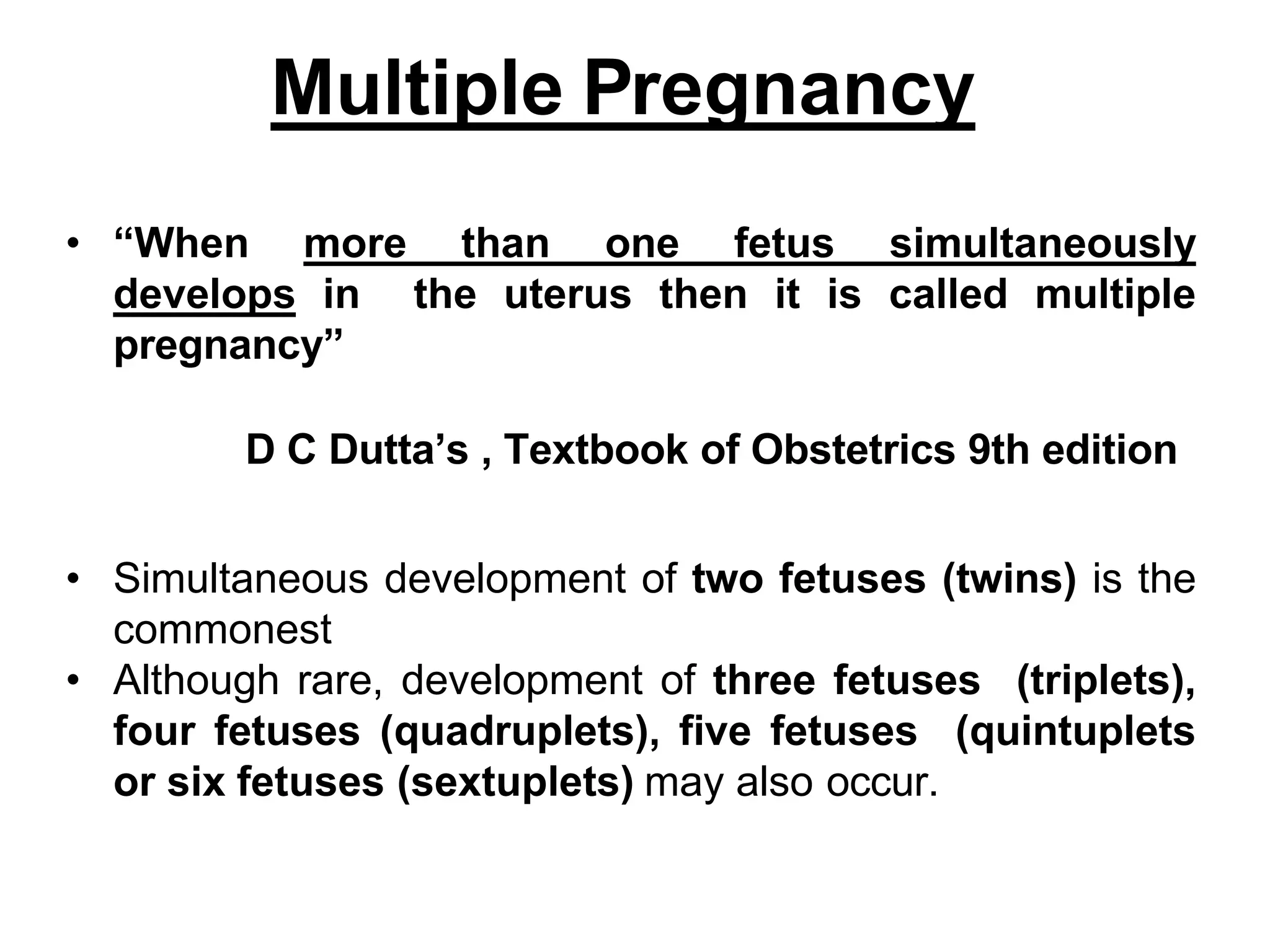 Multiple pregnancy | PPTX