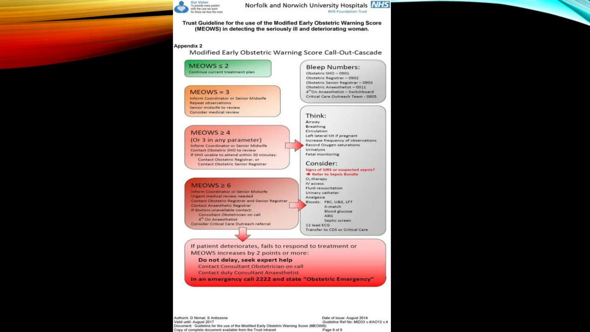 OBSTETRICS SEPSIS - BUNDLE APPROACH.pptx
