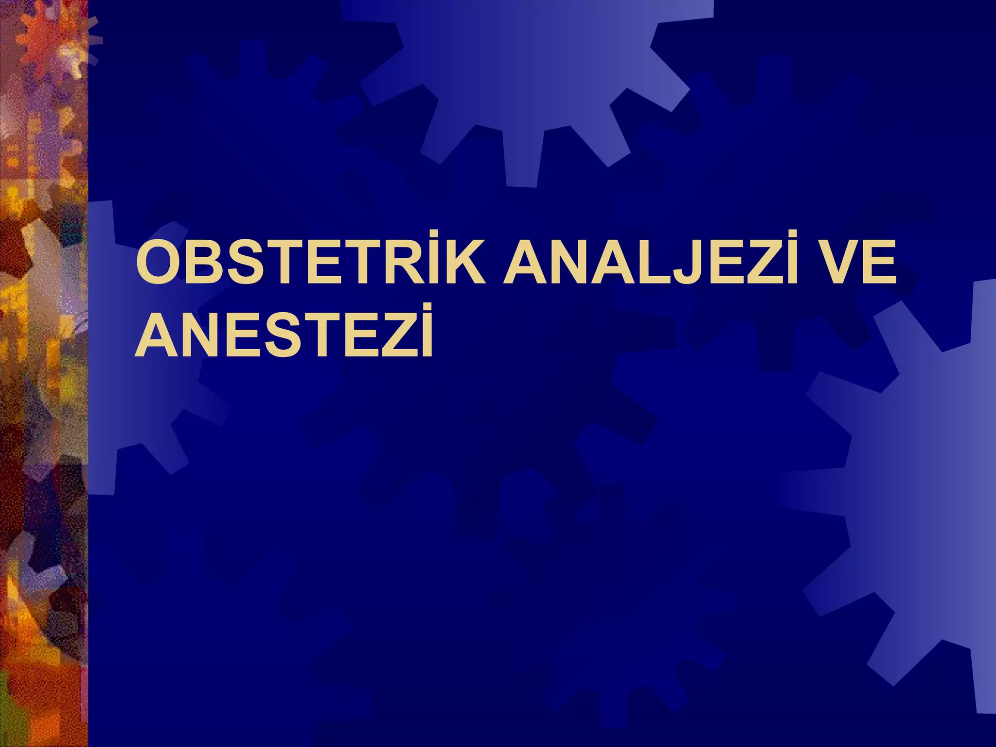 Obstetrikte Anestezi ve Analjezi - www.jinekolojivegebelik.com