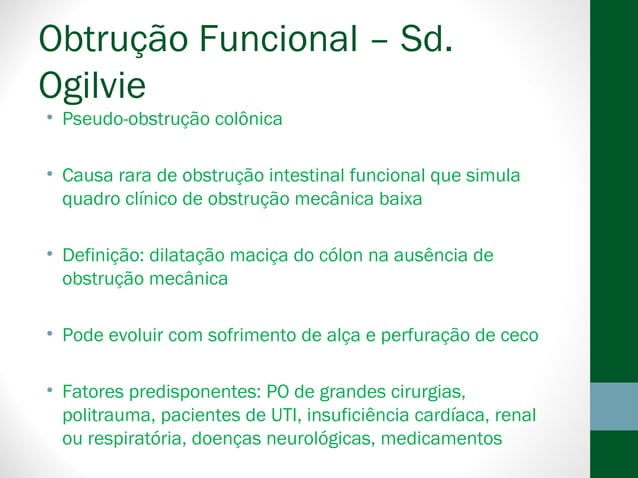 Obstrucao intestinal aula | PPT | Digestive Disorders | Diseases and ...