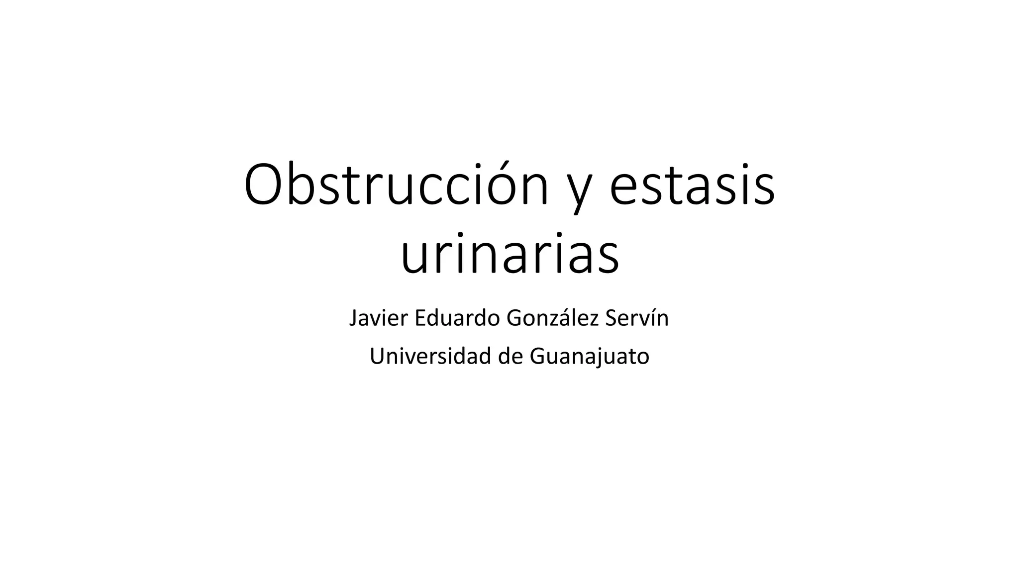 Obstrucción y estasis urinarias | PPTX | Medical Health