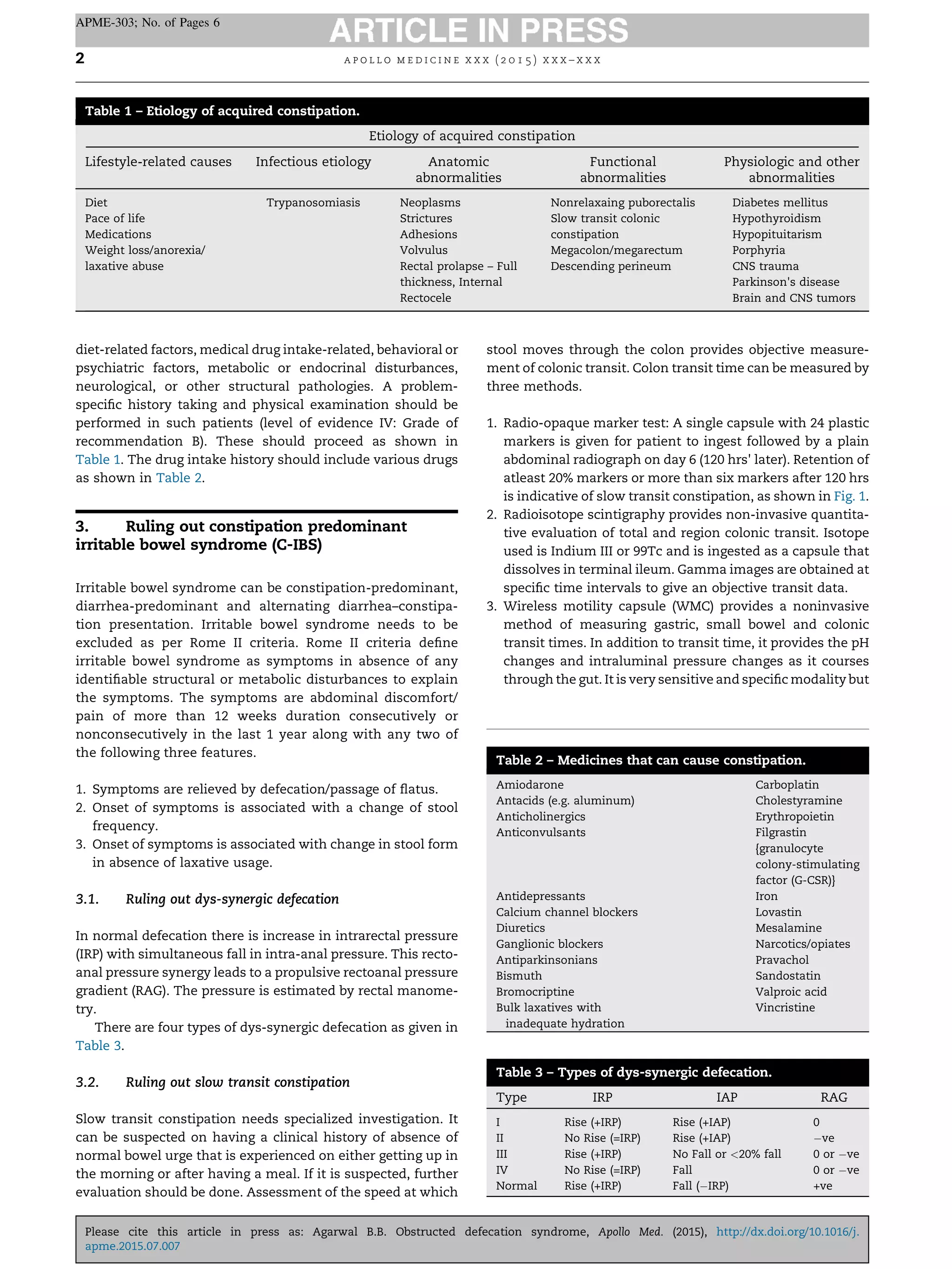 Obstructed defecation syndrome | PDF