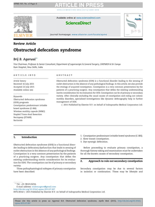 Obstructed defecation syndrome | PDF